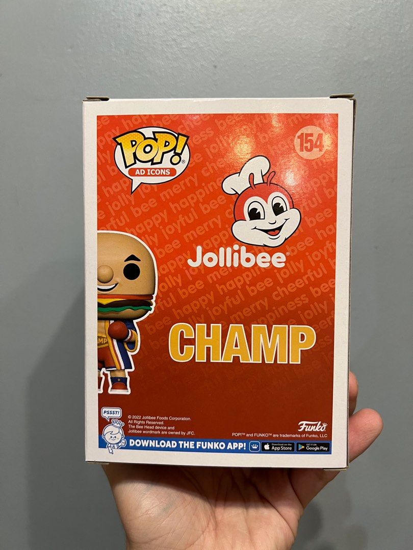 Jollibee Funko Pop (Champ Funko Pop) Jollibee Champ Funko Pop, Hobbies ...