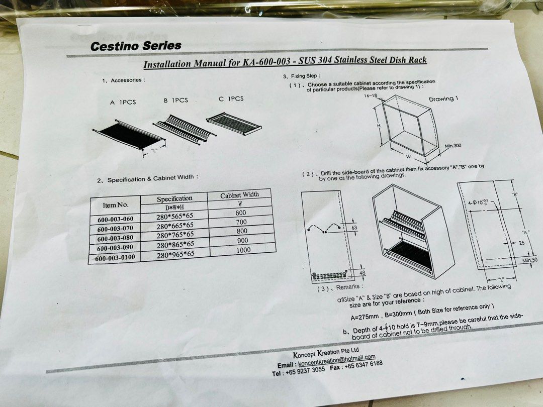 KKPL SUS304 stainless steel dish rack, Furniture & Home Living ...