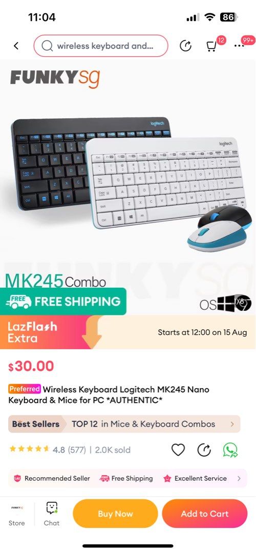 Logitech Mouse And Keyboard Wireless Combo Mk245 Computers And Tech Parts And Accessories