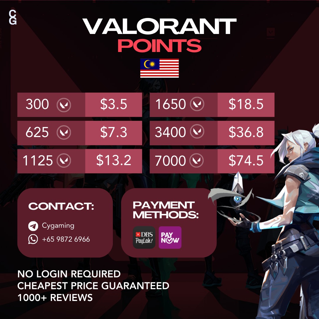 [MALAYSIA REGION] Cheapest Valorant Points Topup VP Topup INSTANT ...