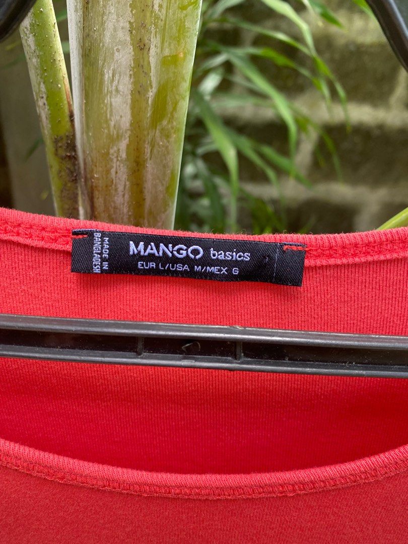 Mango basics red top, Women's Fashion, Tops, Shirts on Carousell