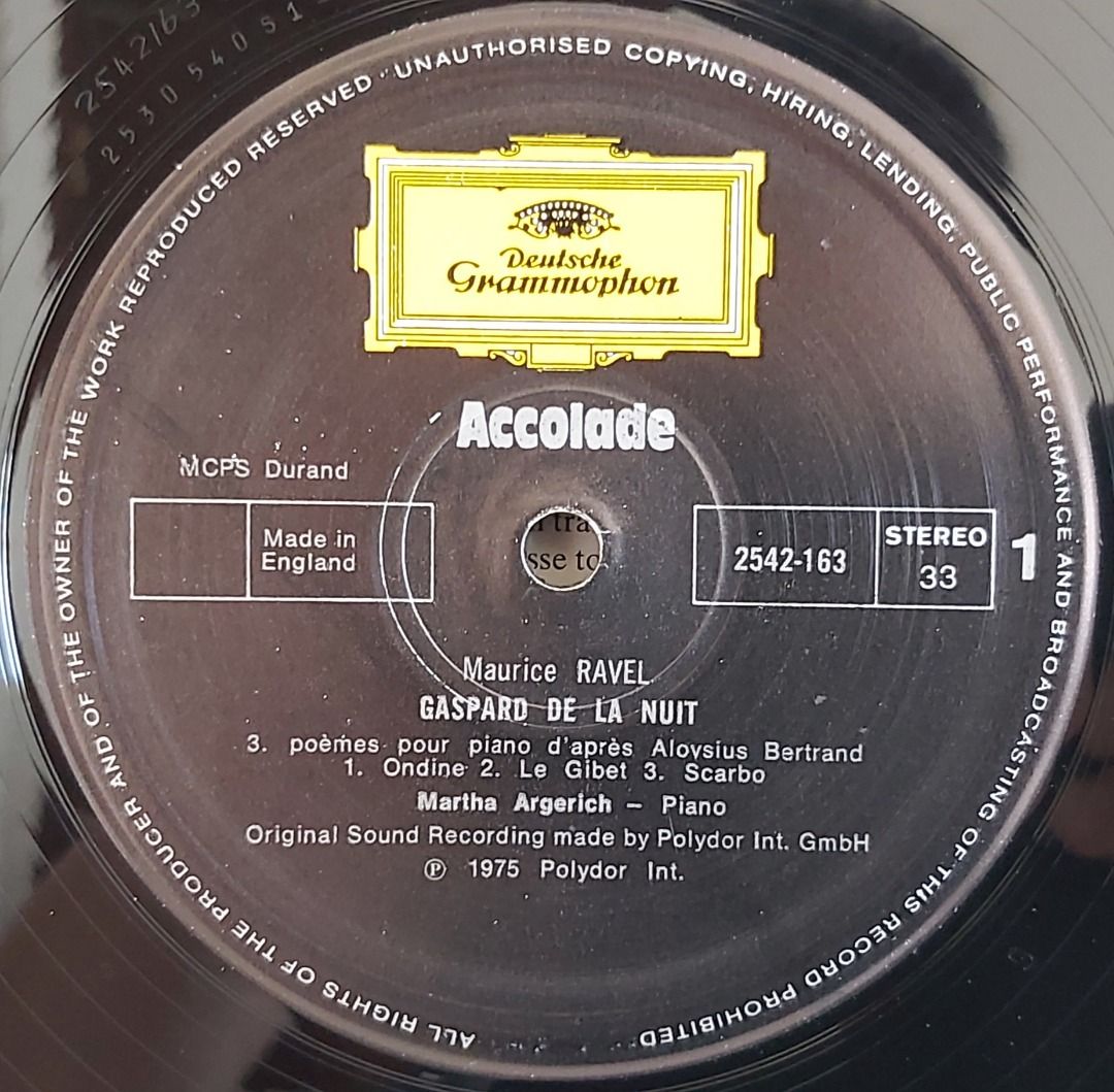 Martha Argerich Ravel – Gaspard de la nuit / Sonatine / Valses nobles ...