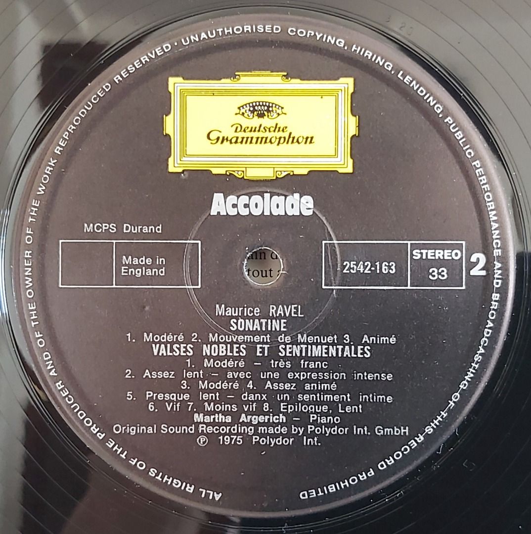 Martha Argerich Ravel – Gaspard de la nuit / Sonatine / Valses nobles ...