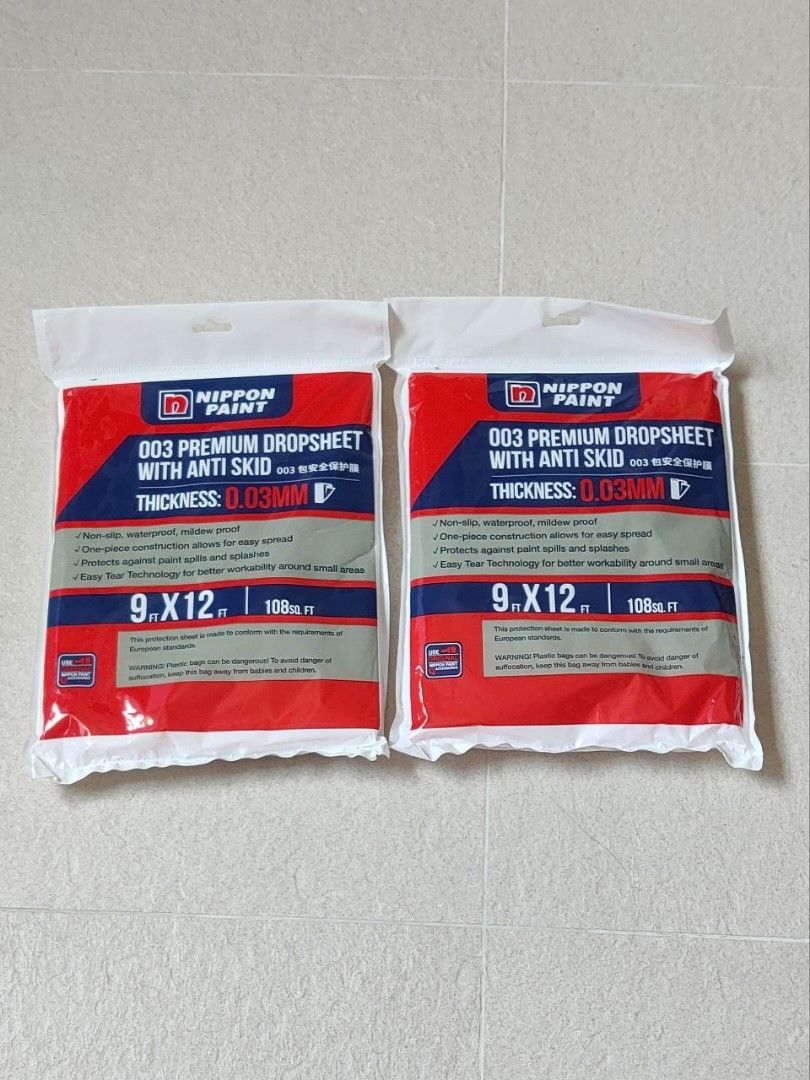 Nippon Paint 003 Premium Drop Sheet, Furniture & Home Living, Home ...