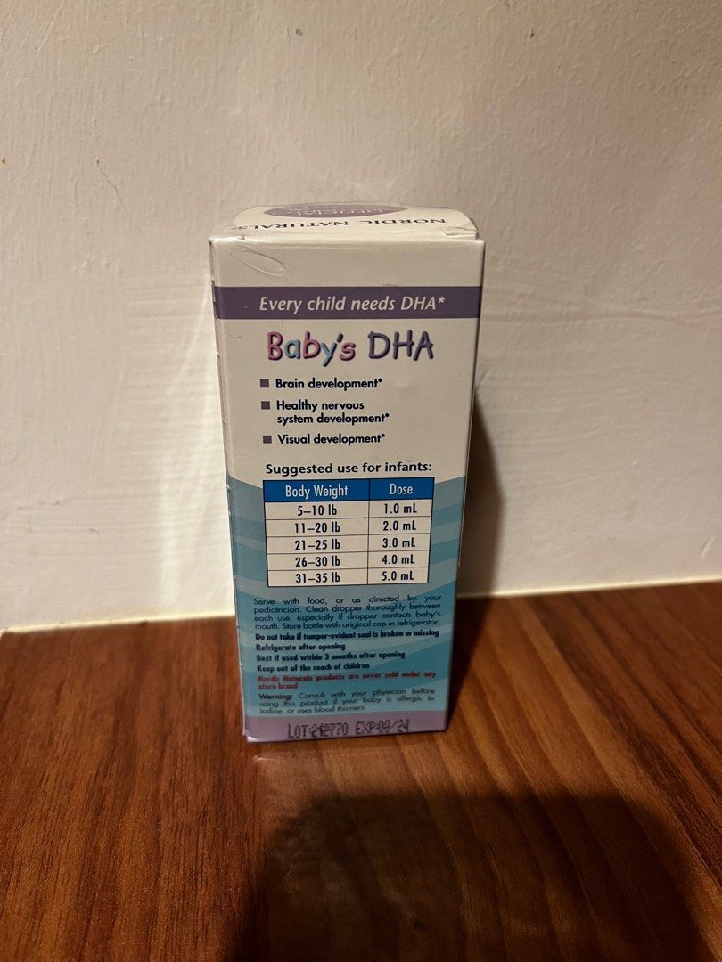 Nordic naturals baby DHA 60ml, Health & Nutrition, Health Supplements ...