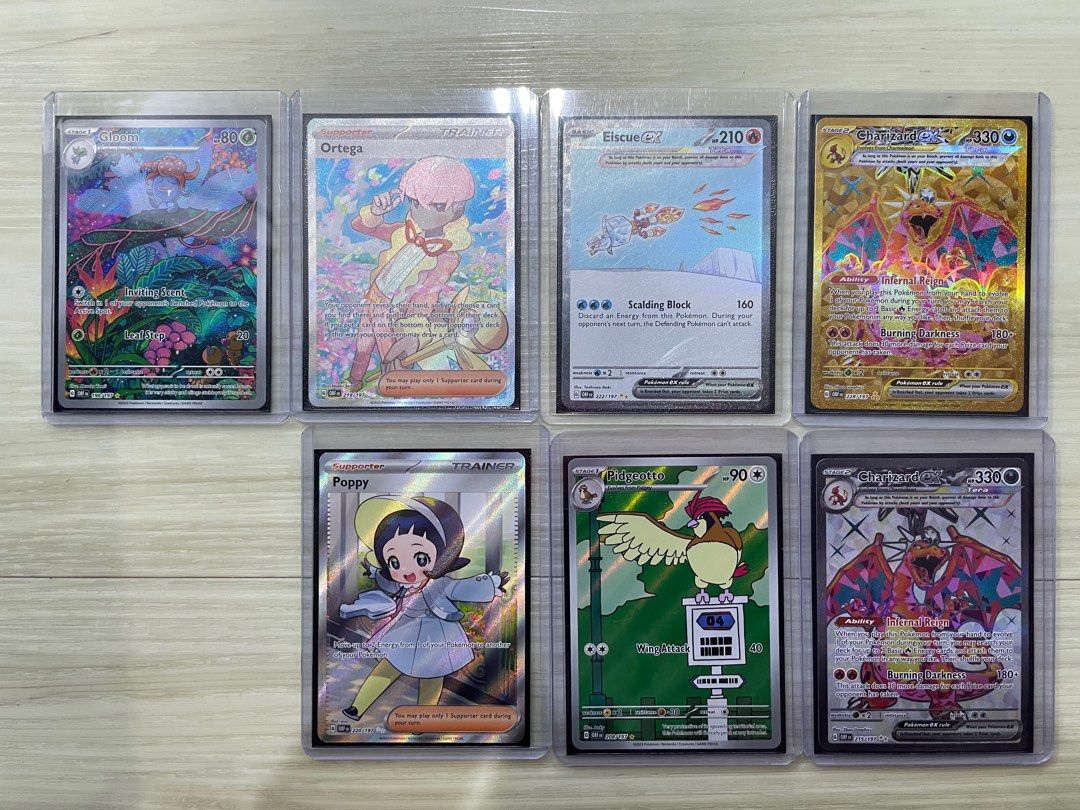 Obsidian Flames - Poppy, Charizard ex, Pidgeotto, Eiscue ex, Ortega ...