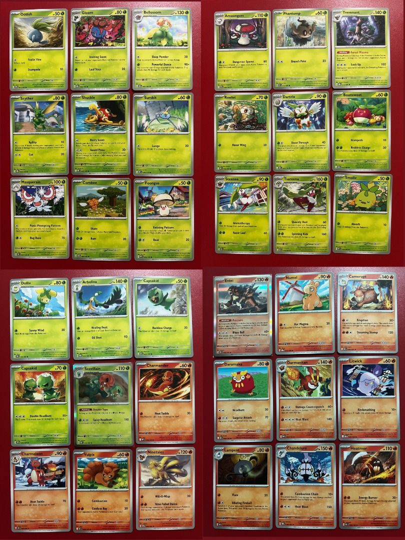 Obsidian Flames (SV03) - Complete Set of Common (95), Uncommon (71) and ...