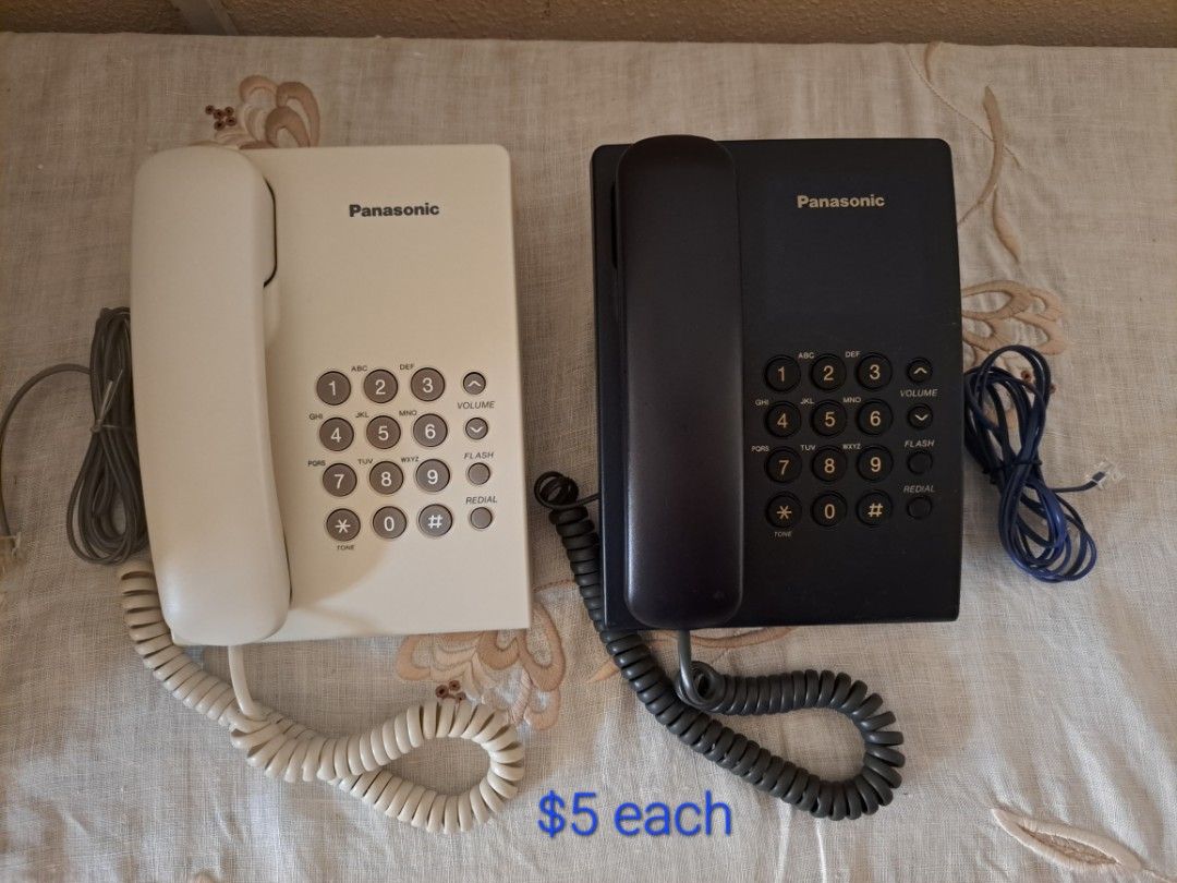 Panasonic Basic Corded Phone (Black KX-T5500MXC/White KX-T5500MXW), TV ...