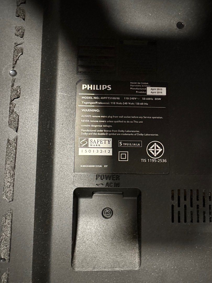 Philips TV 40 inch, TV & Home Appliances, TV & Entertainment, TV on ...