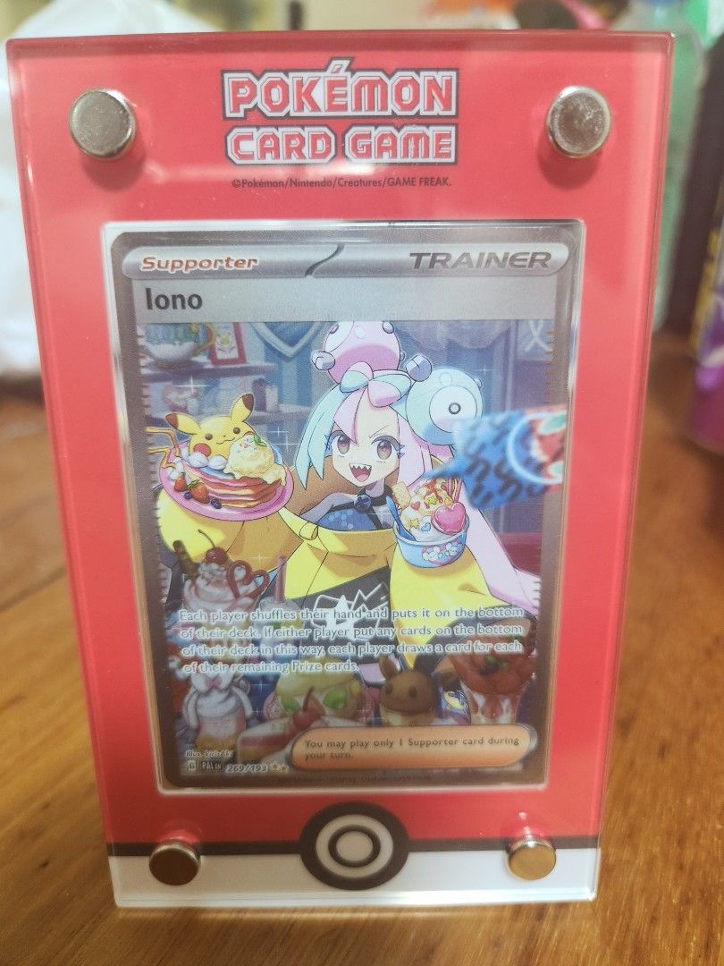 Pokemon Iono Trainer SIR 269/193 Paldea Evolved w/ original card holder ...