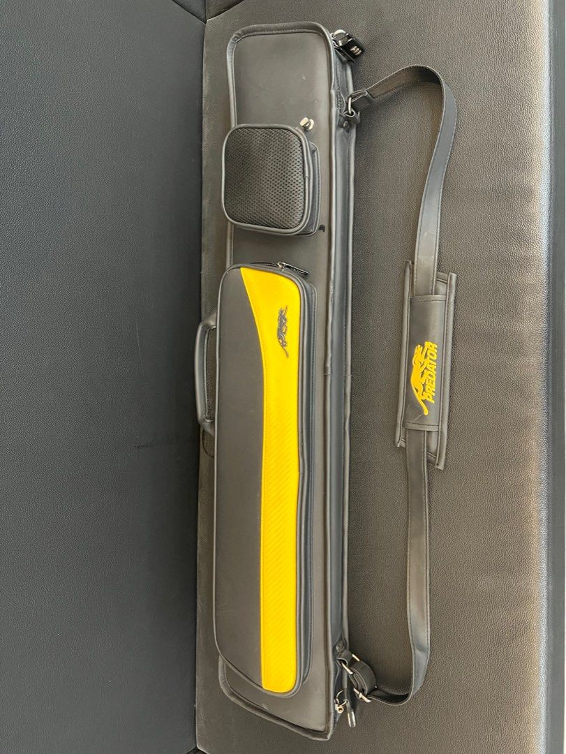 Predator Sport Black Yellow Soft Pool Cue Case - 3 Butts x 4 Shafts ...