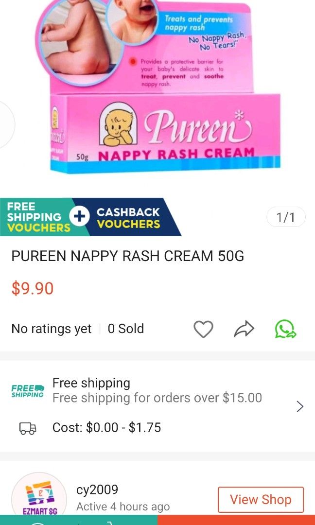 Pureen nappy rash cream, Babies & Kids, Bathing & Changing, Other Baby ...