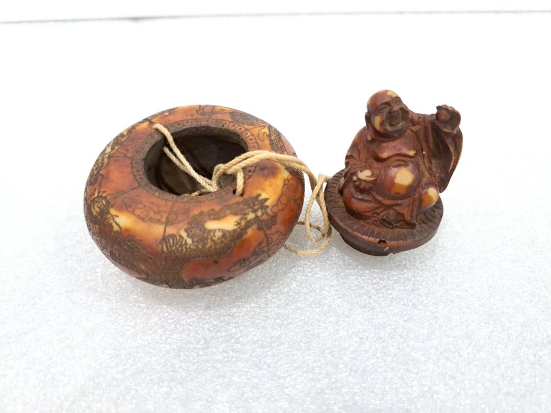 Rare & Beautiful Vintage Curio Container With Laughing Buddha & Dragon ...