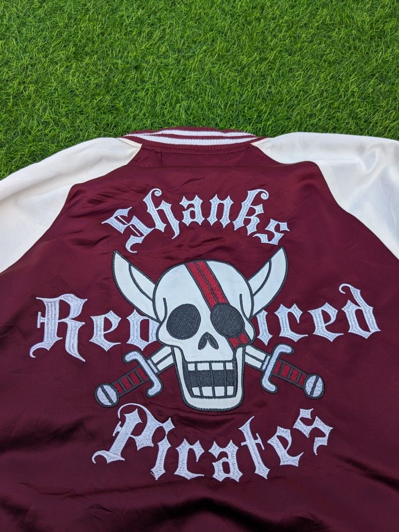 RARE! One Piece Shanks Four Emperor Varsity Jacket, Fesyen Pria ...