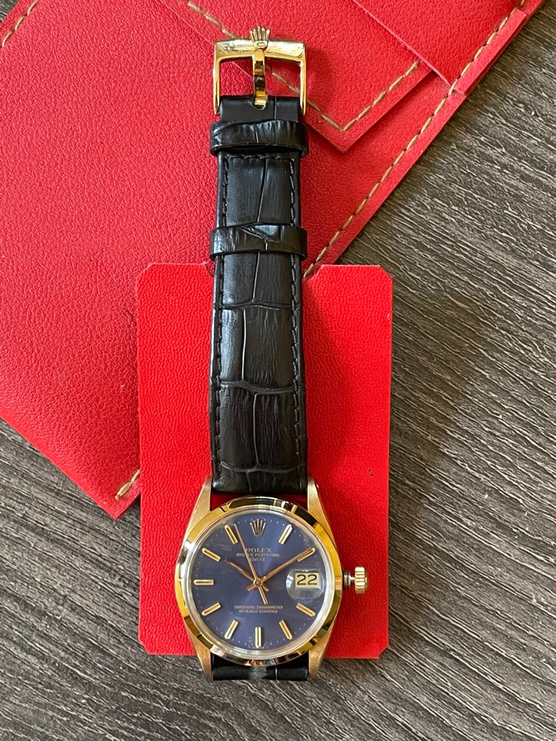 Rush Selling Vintage Rolex OP Date Gold Capped 18k Blue, Luxury ...