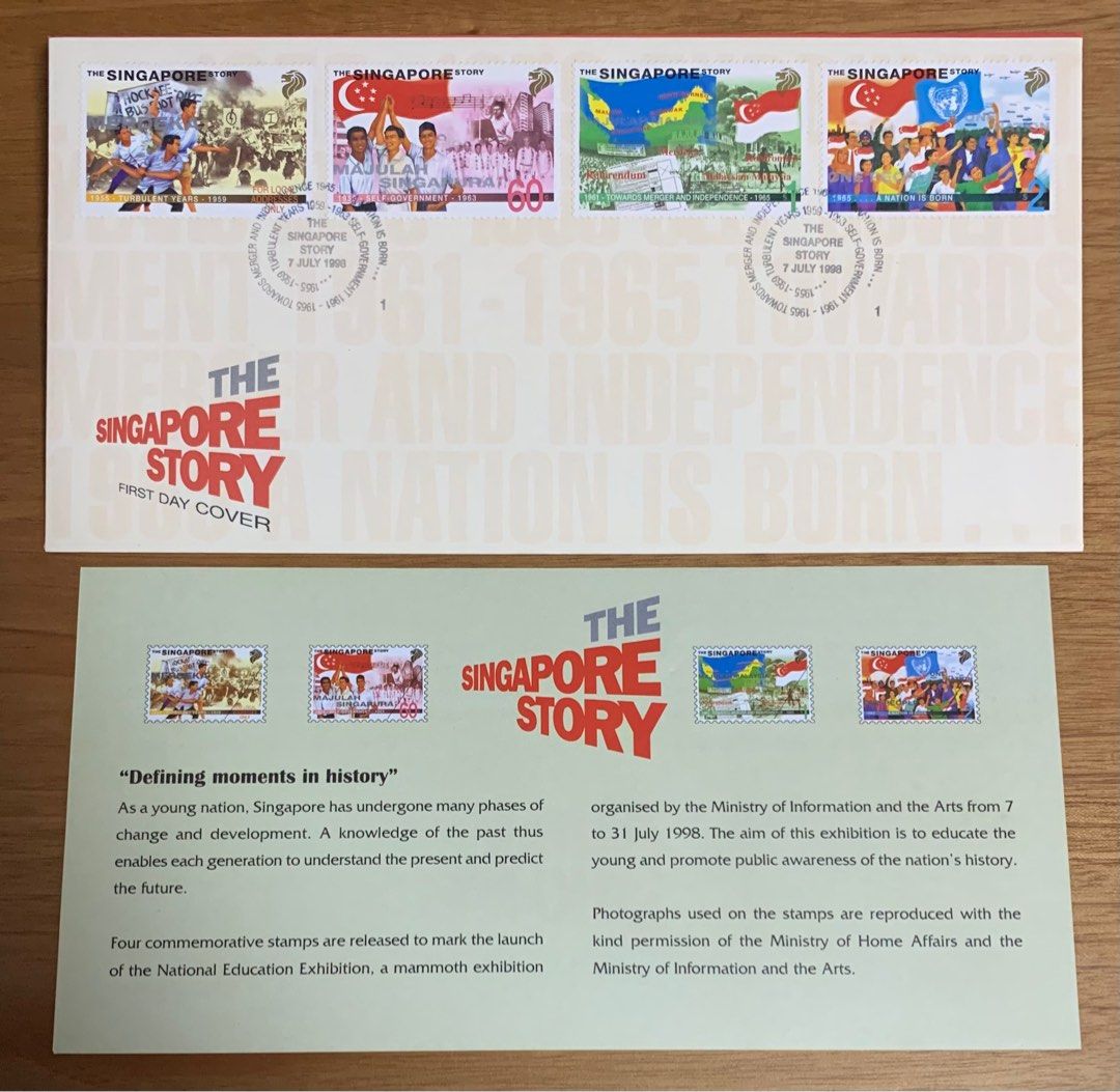 Singapore Story 1998 stamps set FDC cover - Self Government PAP LKY ...
