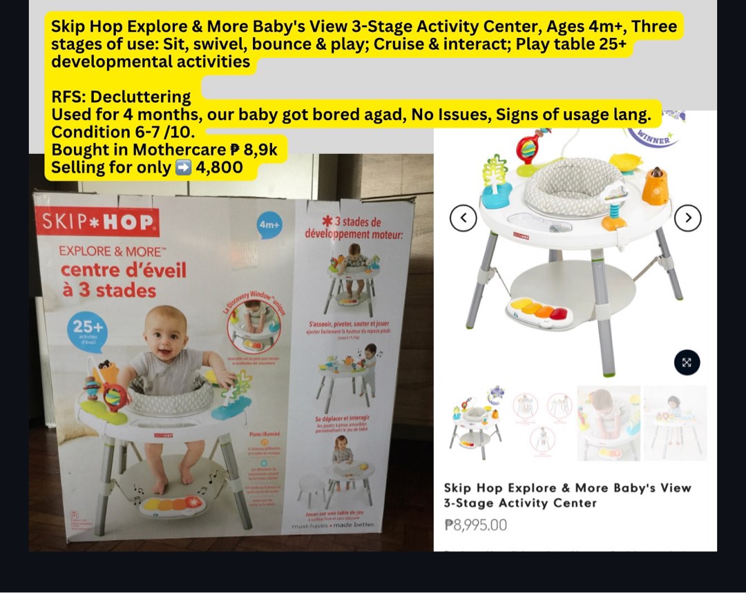 Skip hop activity Center on Carousell