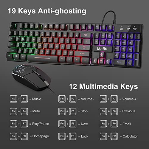 [Stockist.SG] mafiti RK101 Computer Keyboard Mouse Combo Wired, RGB ...