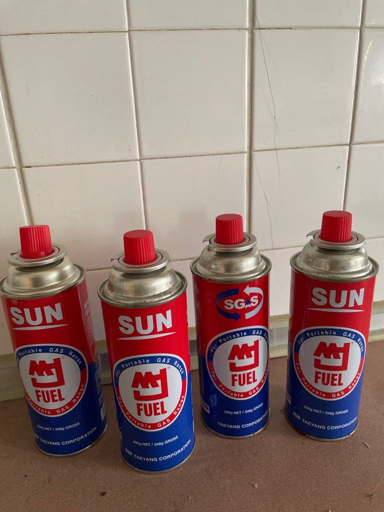 Sun 250g Portable Butane Gas Cartridge x 4 bottles | Model : GAS-SUN ...