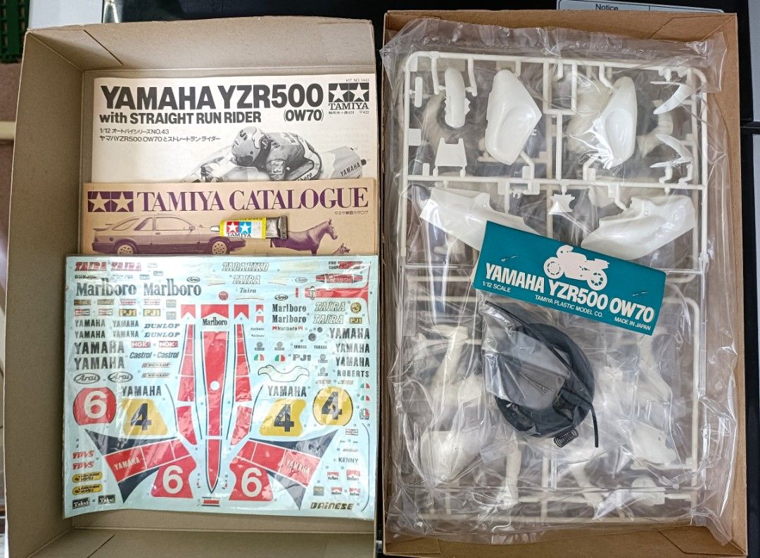 Tamiya 1/12 Yamaha YZR500 w straight run rider GP500 motogp 電單車 連車手 模型 ...