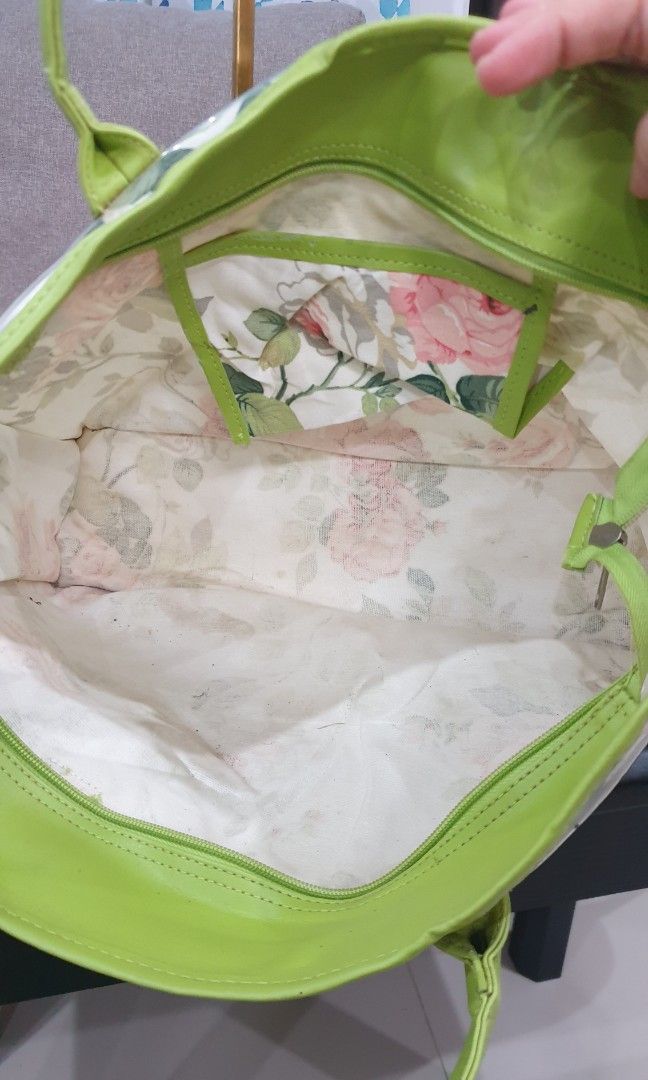 Tas Bunga Kanvas Mix PVC, Fesyen Wanita, Tas & Dompet di Carousell