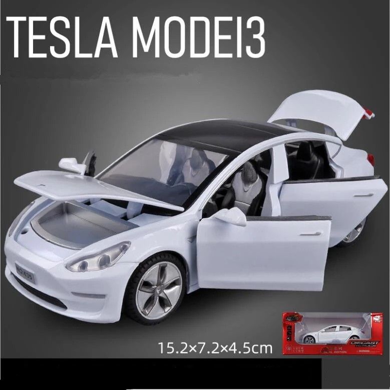 Tesla model 3 car model die cast vehicle alloy car model toy car model ...