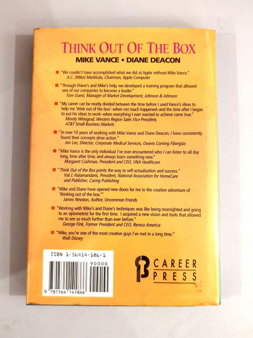 Think Out Of The Box Book By Mike Vance Diane Deacon, Hobbies & Toys ...