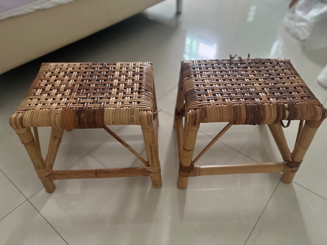 Handmade rattan stool, Furniture & Home Living, Furniture, Other Home ...