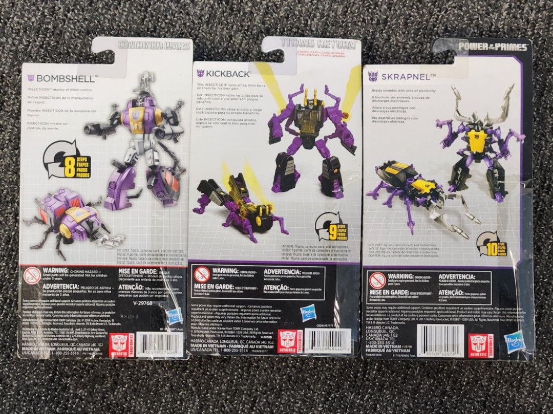 Transformers Generations Insecticons Bombshell, Kickback & Skrapnel ...