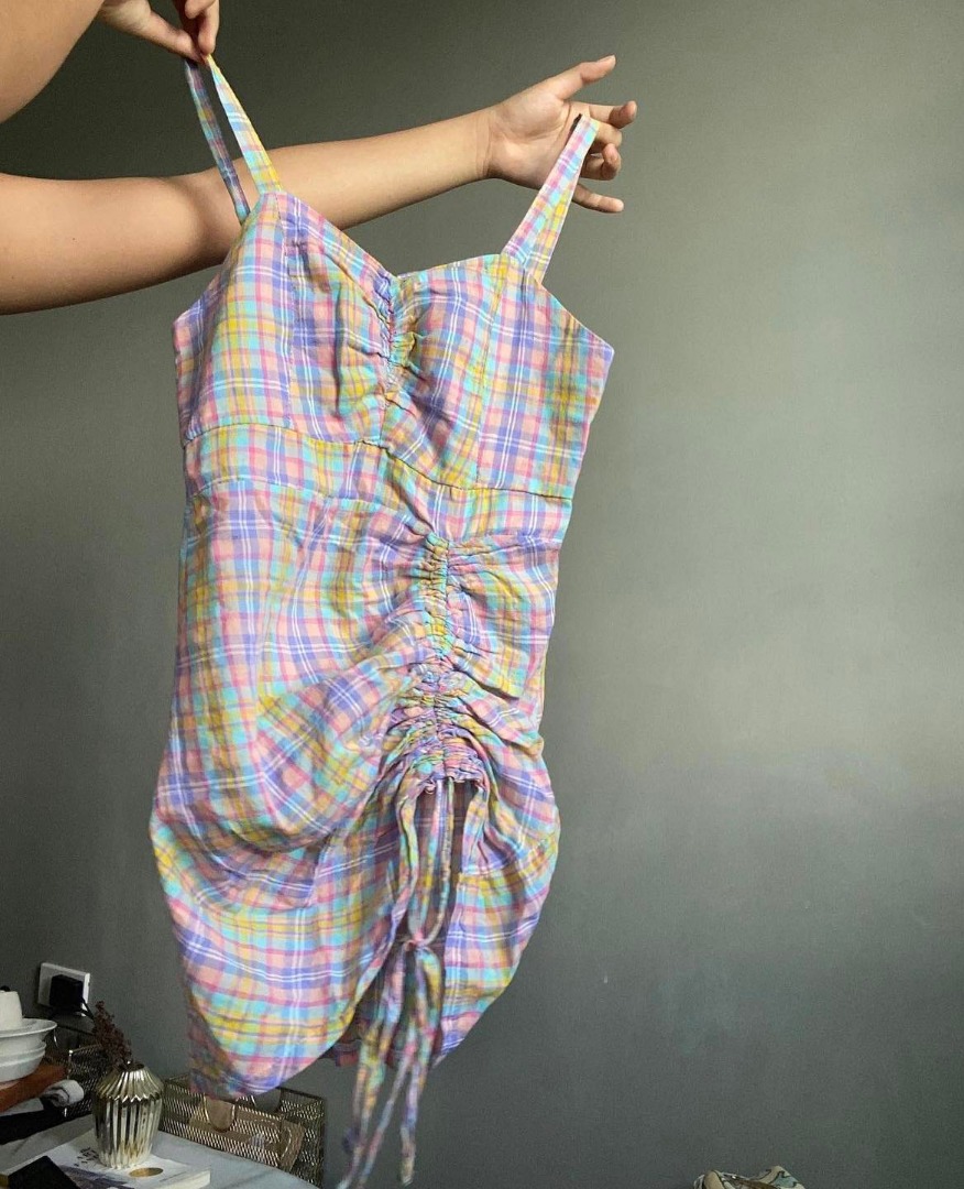 Tri-Color Dress in Checkered, Women's Fashion, Dresses & Sets, Dresses ...