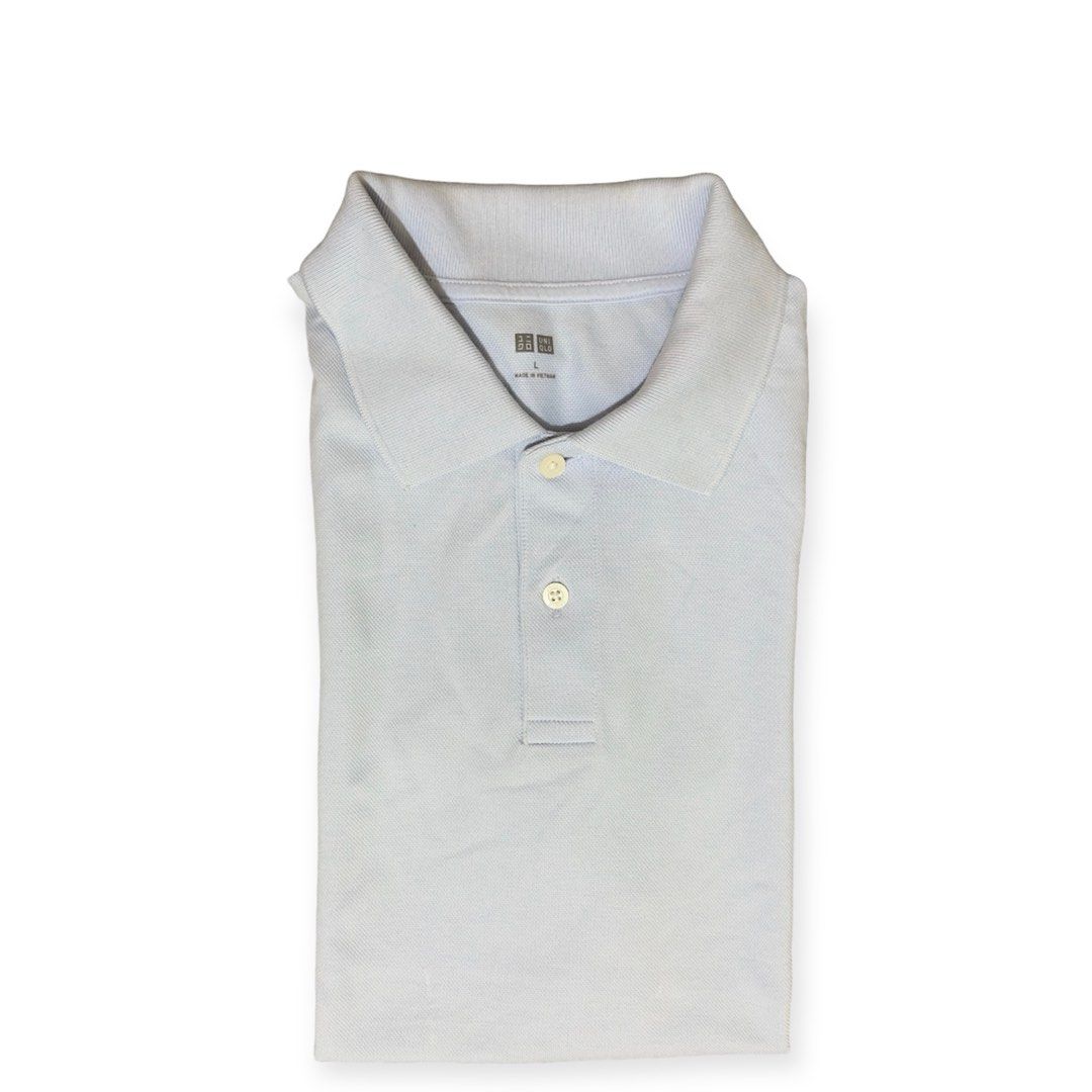 Uniqlo Powder Blue Polo Shirt on Carousell