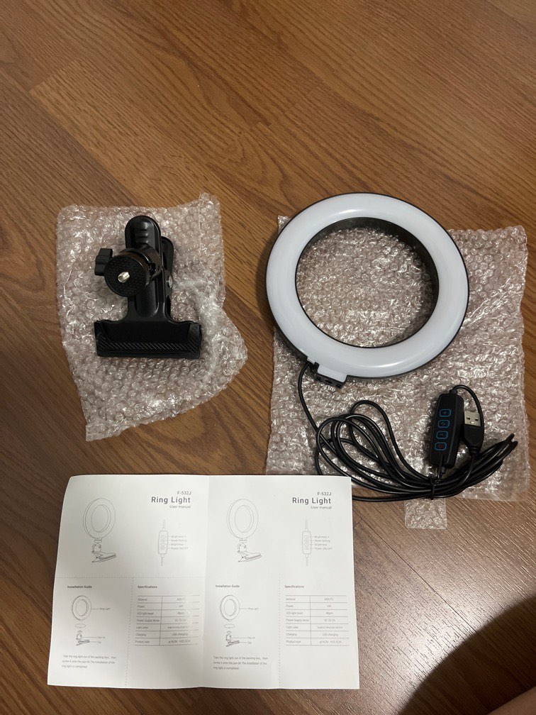 USB Ring Light + Table Clip, Photography, Photography Accessories ...