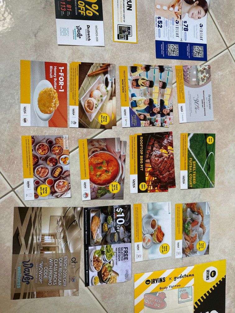 Various vouchers and stuff, Tickets & Vouchers, Vouchers on Carousell
