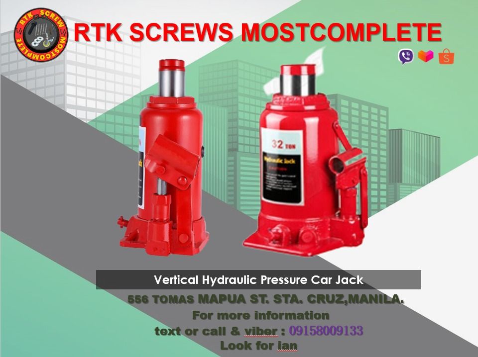 Vertical Hydraulic Pressure Car Jack 10Tons, Commercial & Industrial ...