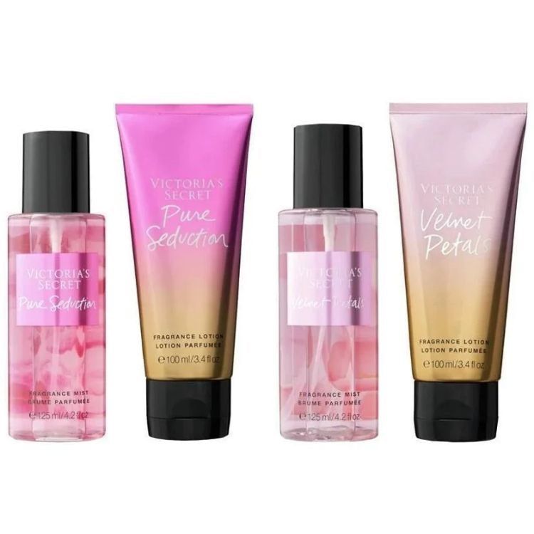 Victoria's Secret Pure Seduction and Love Spell Mist and Lotion 4 Piece ...