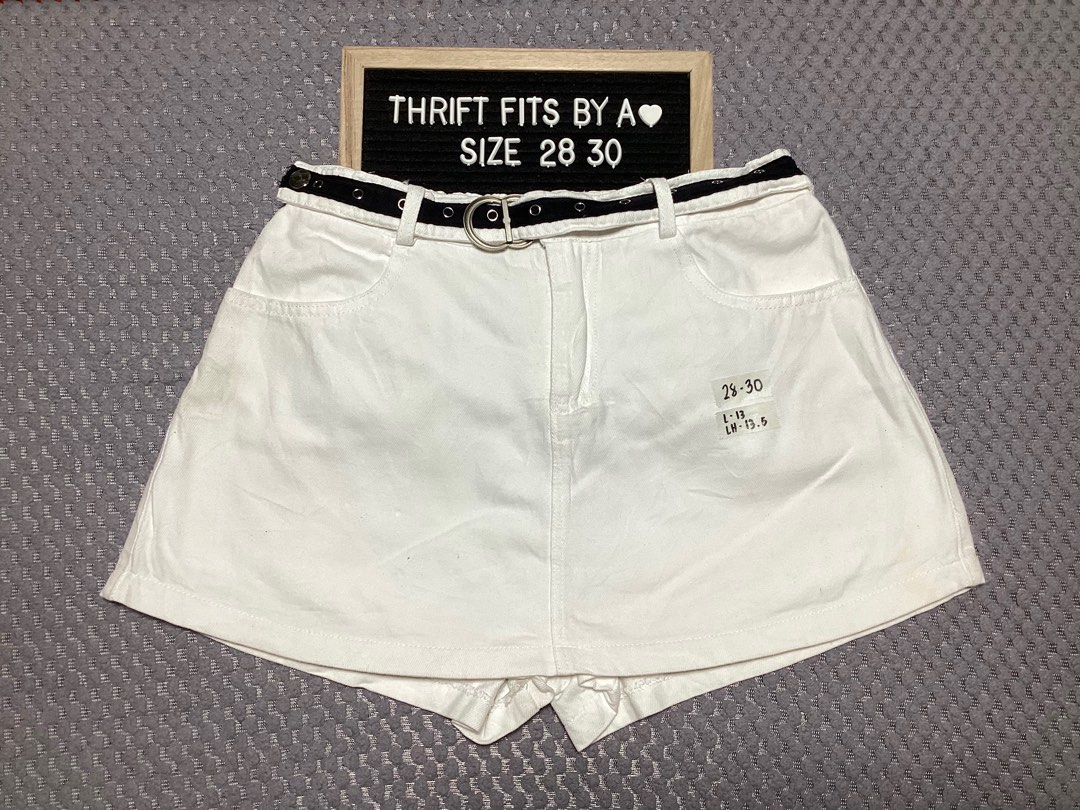 White overlap skort/Palda short, Women's Fashion, Bottoms, Skirts on ...
