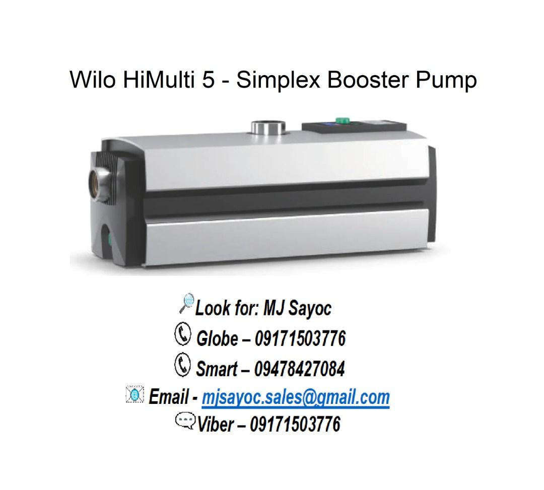Wilo HiMulti 5 - Simplex Booster Pump, Commercial & Industrial ...