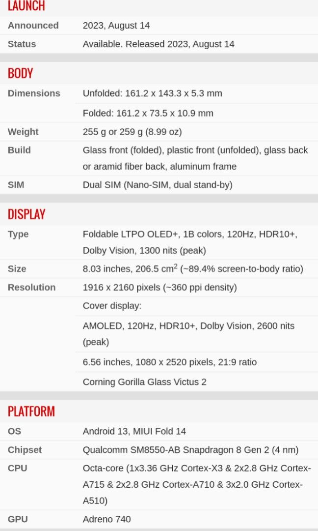 Xiaomi MIX Fold 3 (14 Aug 2023 launched), Mobile Phones & Gadgets, Mobile Phones, Android Phones ...