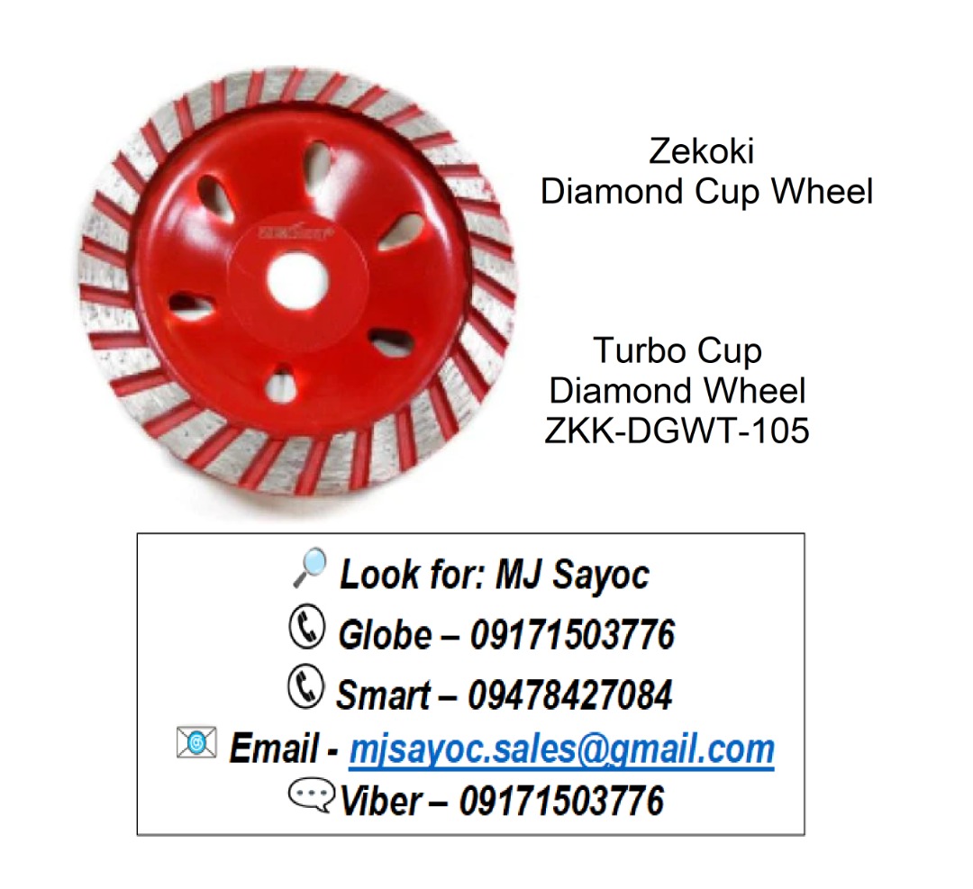 Zekoki Diamond Cup Wheel Turbo Cup Diamond Wheel ZKK-DGWT-105 on Carousell