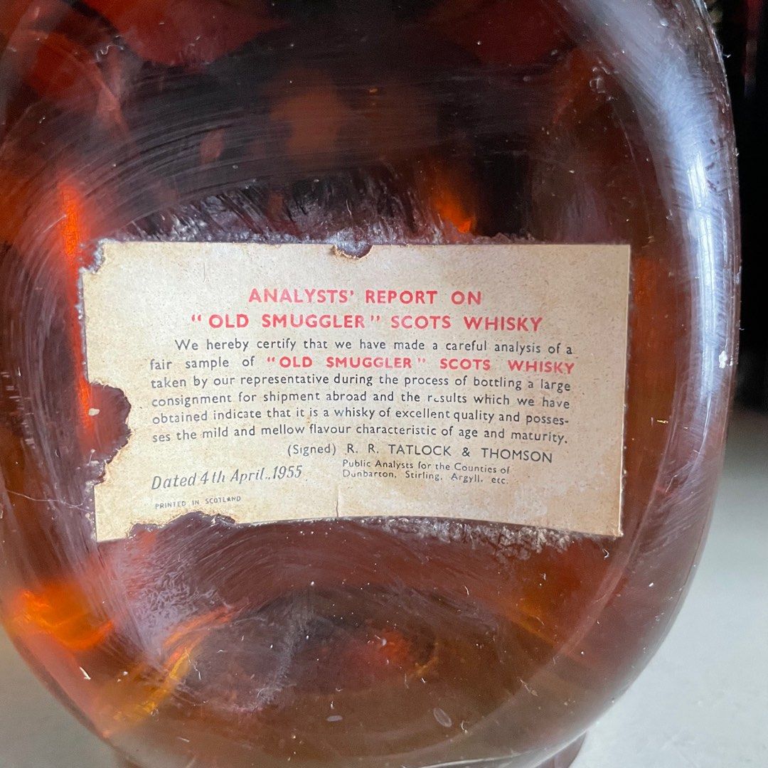1955 Old Smuggler Whisky Vintage 750ml, Food & Drinks, Alcoholic ...