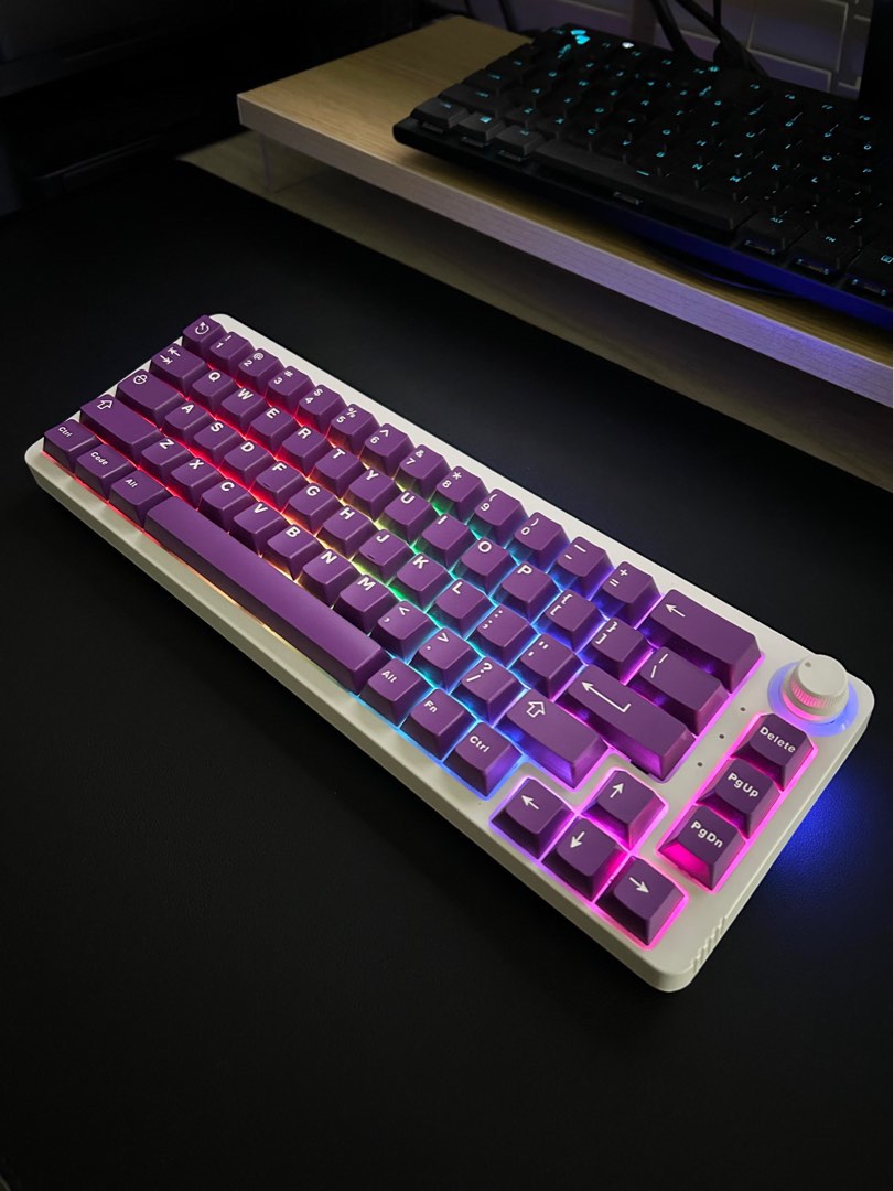 65% Custom Mechanical Keyboard (Purple Keycaps), Computers & Tech ...