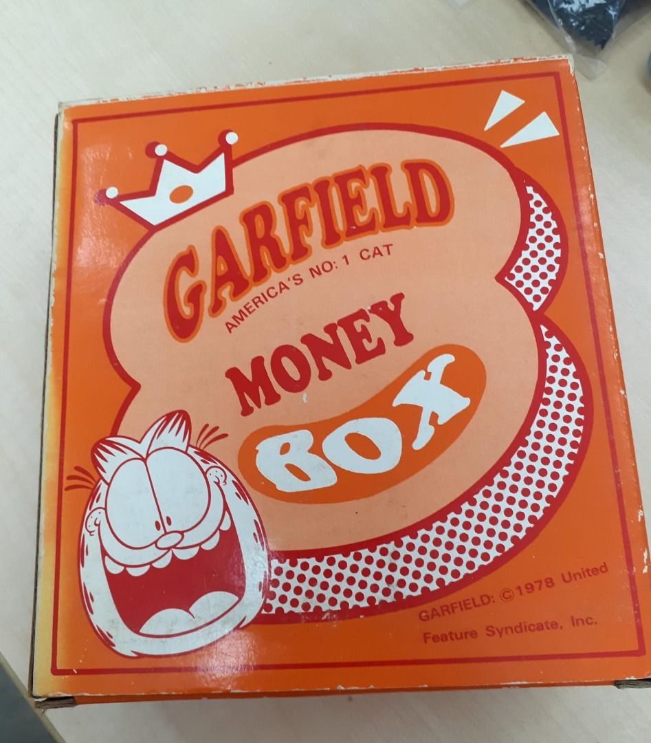 陶瓷加菲貓Garfield 錢箱 存錢筒 錢罌, 興趣及遊戲, 收藏品及紀念品, 古董收藏 - Carousell