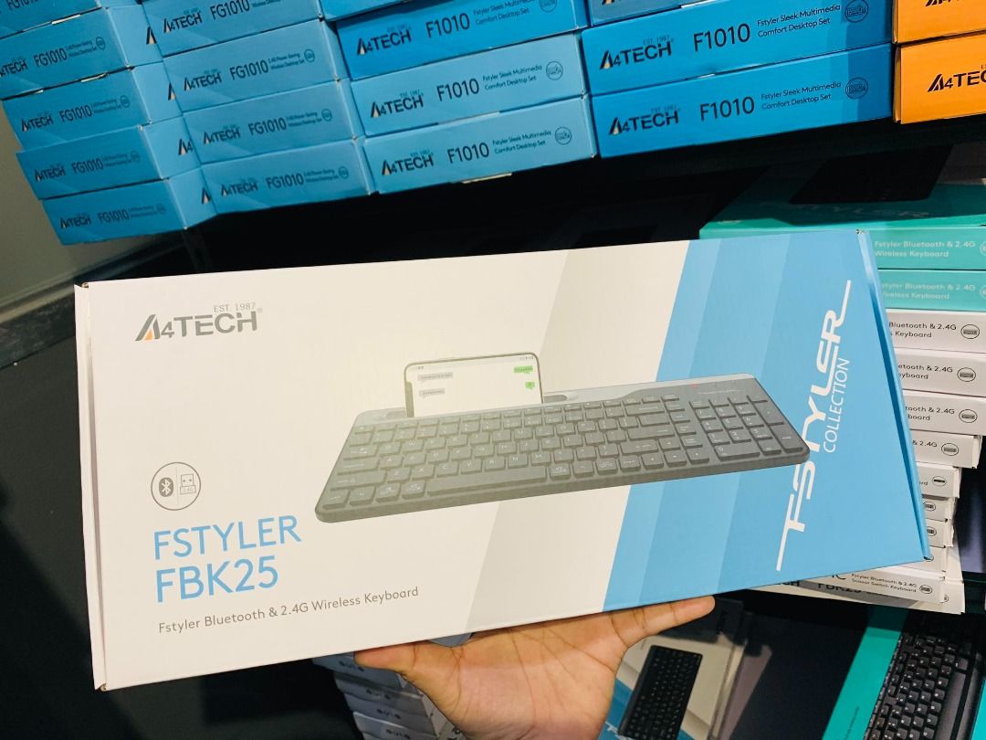 A4Tech FBK25 Fstyler Bluetooth & 2.4G Wireless Keyboard Black ...