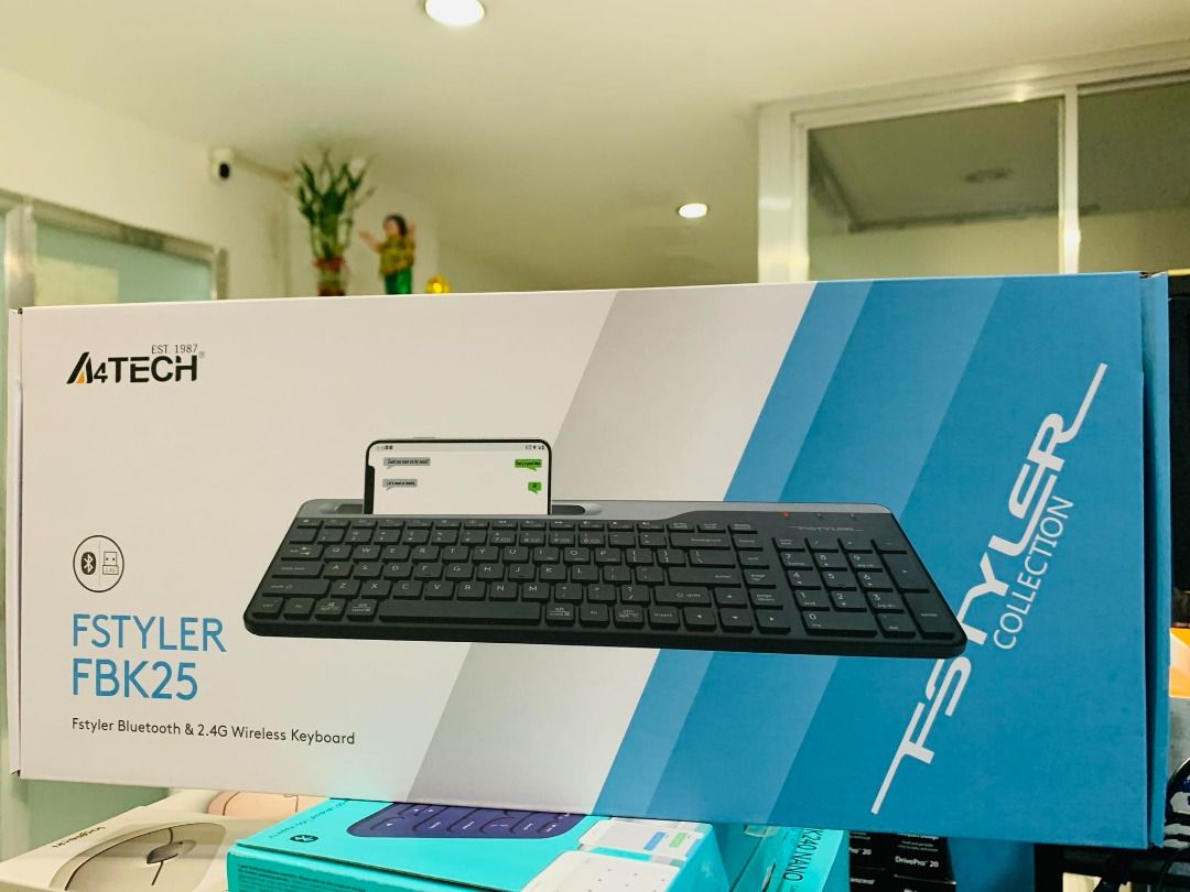 A4Tech FBK25 Fstyler Bluetooth & 2.4G Wireless Keyboard Black, Computers & Tech, Parts ...