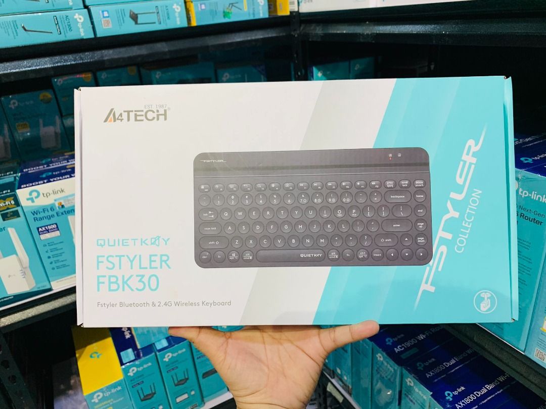 A4Tech Fstyler FBK30 Bluetooth & 2.4G Wireless Keyboard Black ...