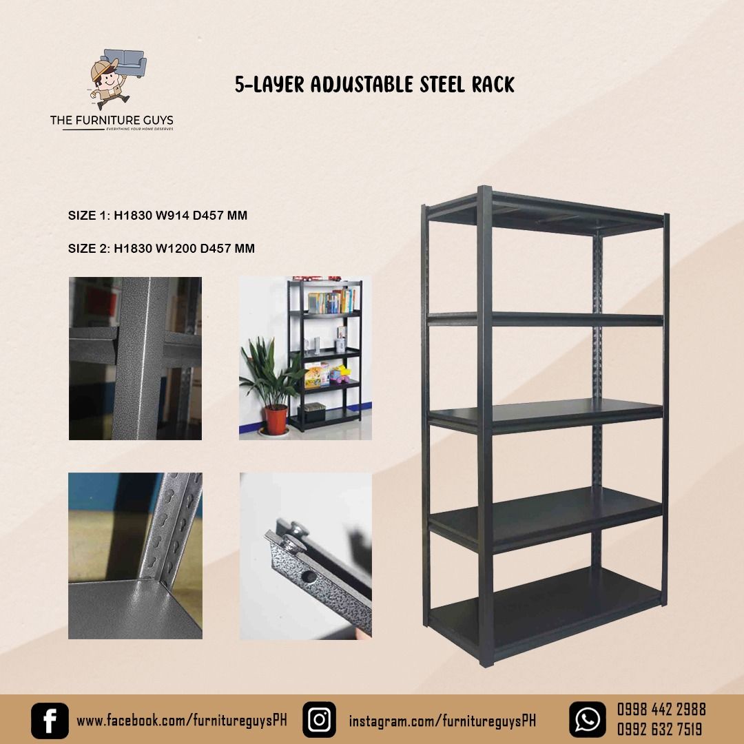ADJUSTABLE STEEL RACK, Furniture & Home Living, Furniture, Shelves ...