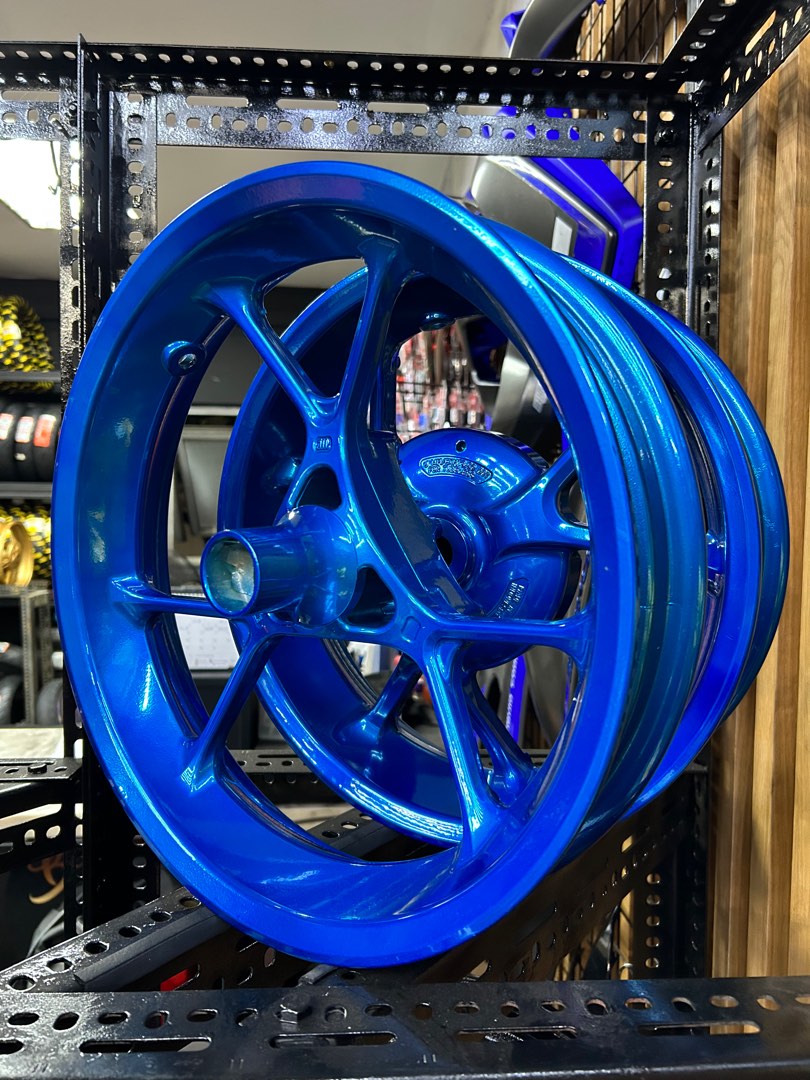 Aerox Powder Coated Rims (Metallic Blue), Motorcycles, Motorcycle ...