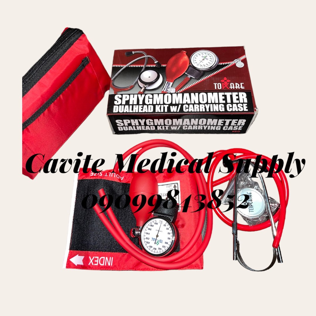 Aneroid Sphygmomanometer & Stethoscope Set / Manual Bp Monitor (Red) on ...