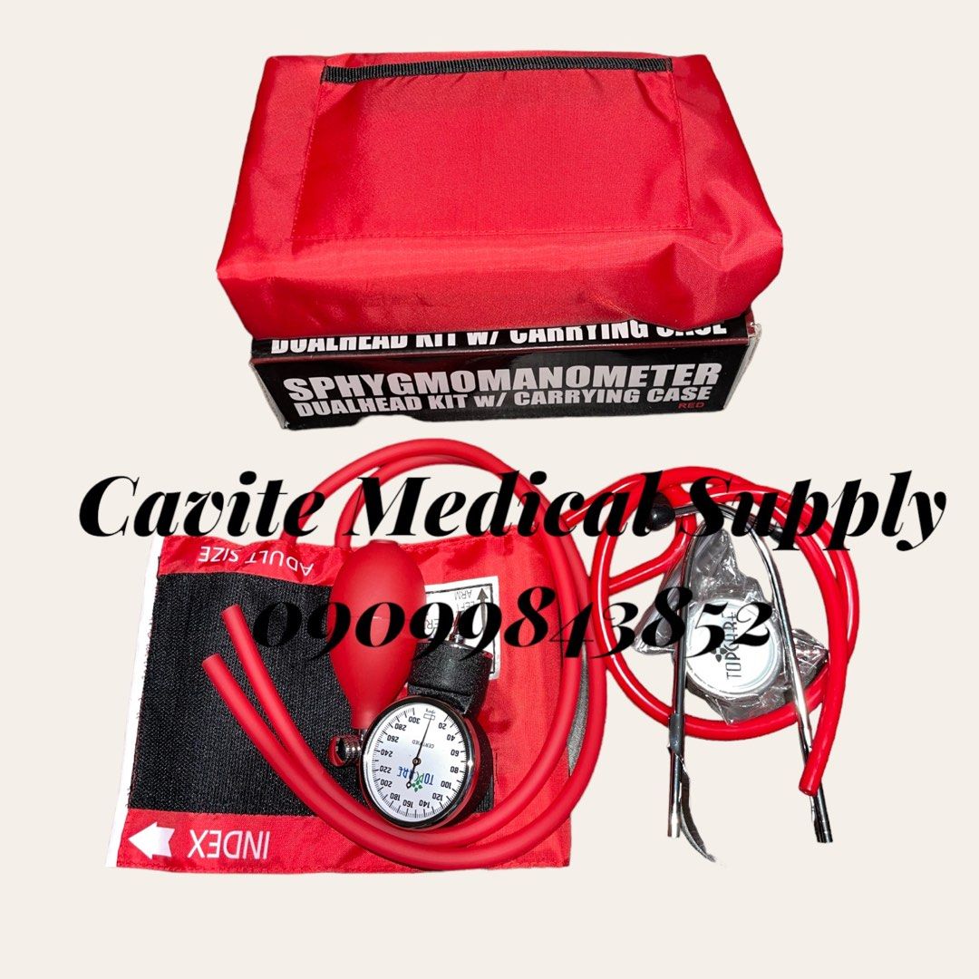 Aneroid Sphygmomanometer & Stethoscope Set / Manual Bp Monitor (Red) on ...