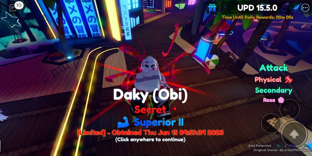 Daki Evo SSS Anime Adventure roblox, Video Gaming, Video Games, Others ...